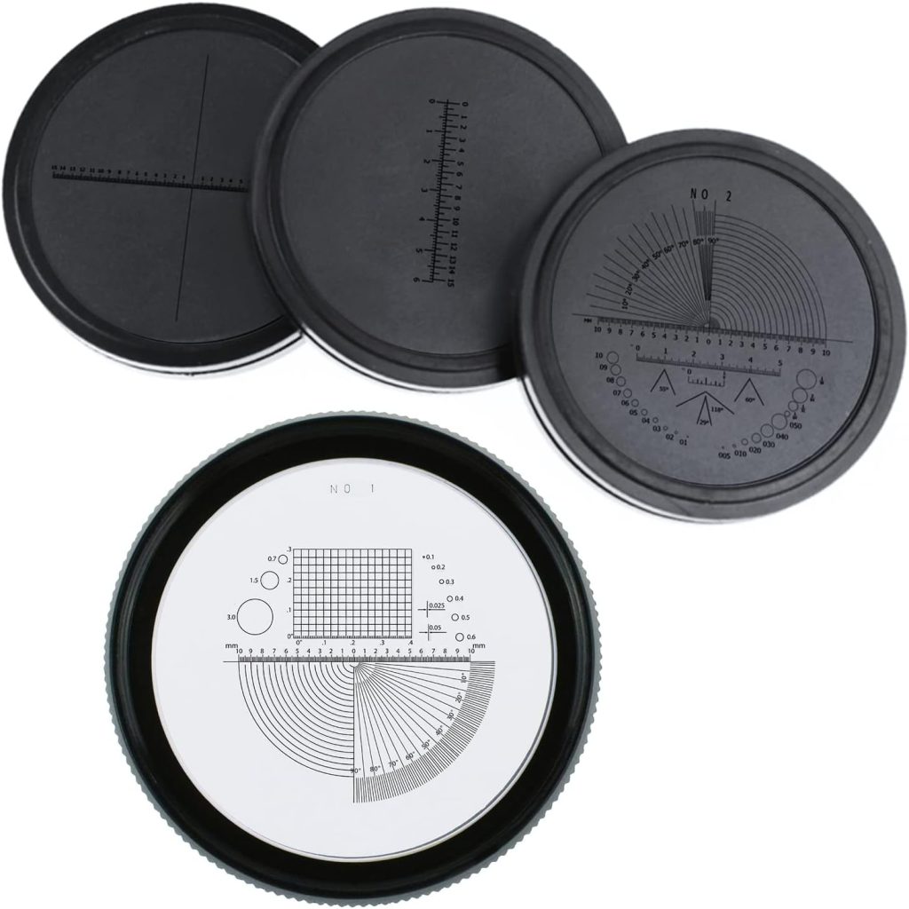 DP-093_LED+3 Scale Loupe Magnifier 10X Magnification with 4 Glass Scale ...