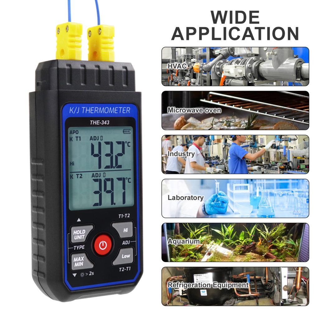 DP-343 Thermocouple Thermometer Digital K Type Thermometer with 4 ...