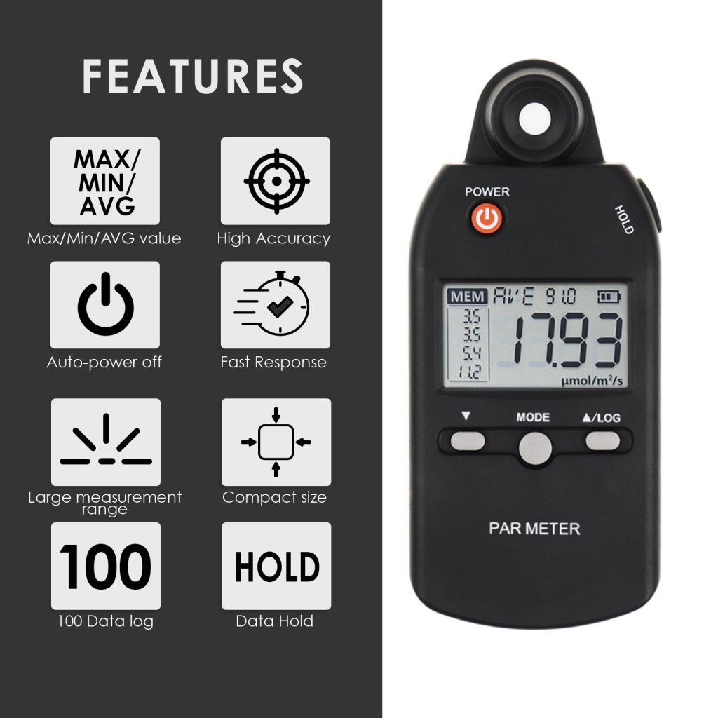 DP-355 Quantum PAR Meter Full-Spectrum High Precision PPFD Tester for ...