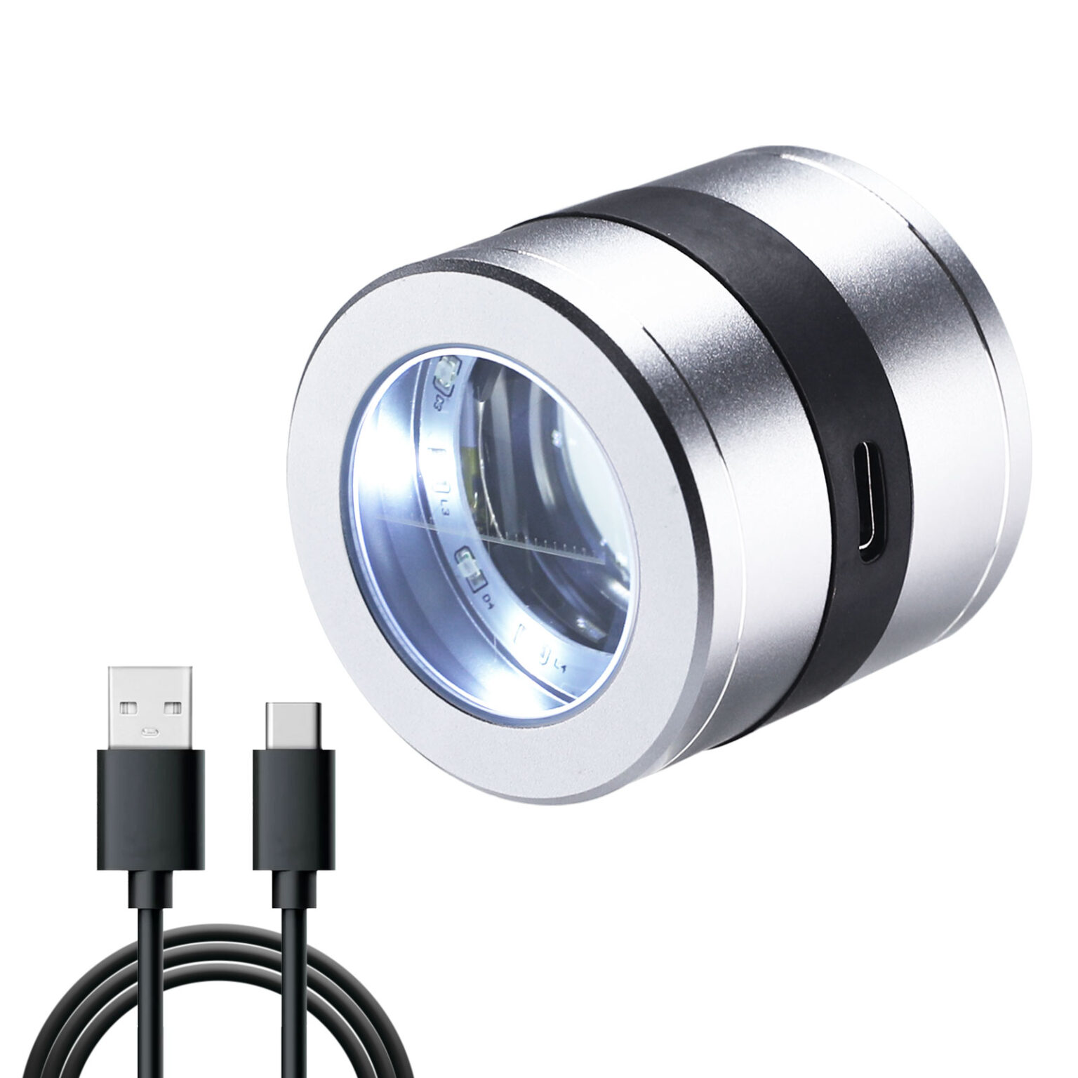 DP-386 Magnifying Glass 10X Rechargeable Jewelers Loupe with Scale ...