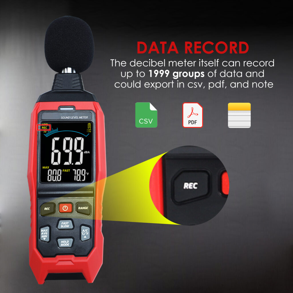 DP-390 Decibel Meter with Data Logging Sound Decibel Meter Data Logger ...